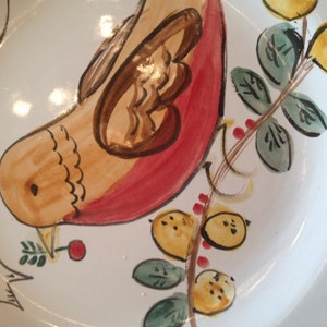 Ceramic Robin Plate ,"cheer up Carry On" , Handpainted Plate , Ceramic ...
