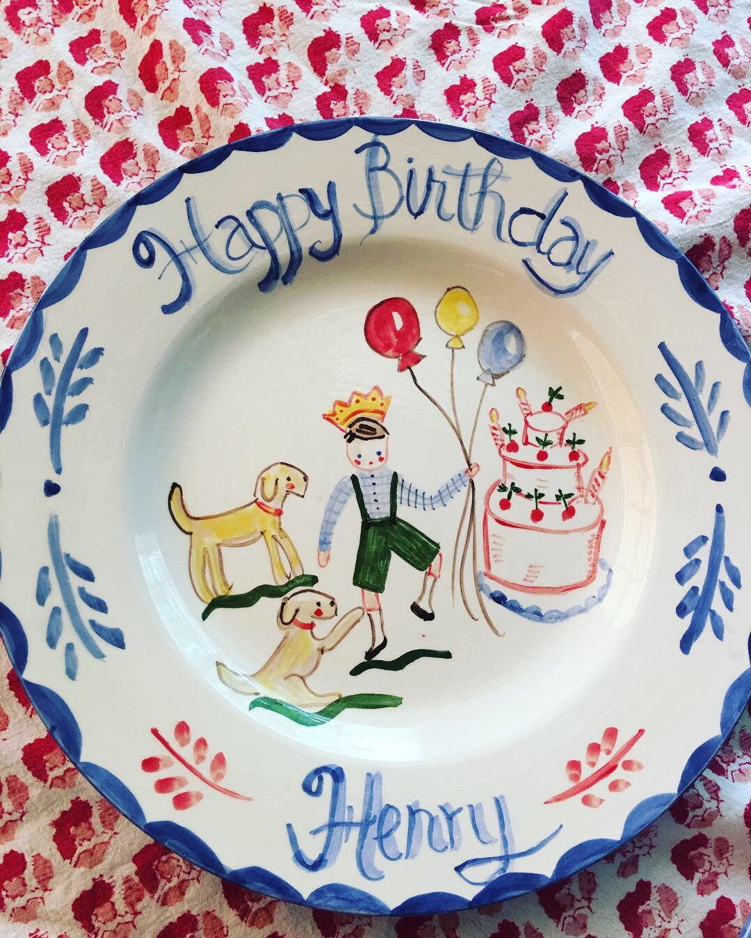 Henry Birthday Plate, Childs Ceramic 10" Family Birthday Dinner Plate ...
