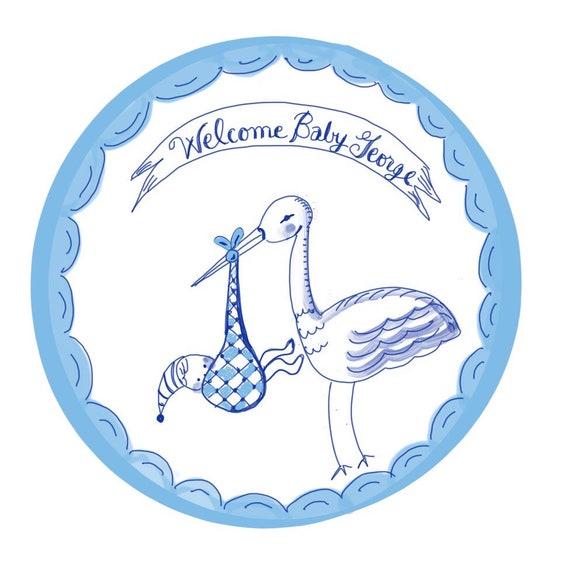 BABY Sticker Gift Tags Custom Round Sticker Gift Tag | Etsy