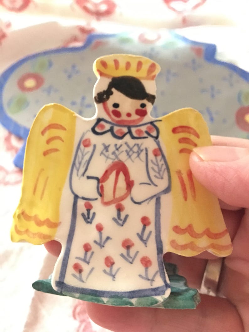 Small Nativity Set Handmade Ceramic Creche Christmas Angel - Etsy