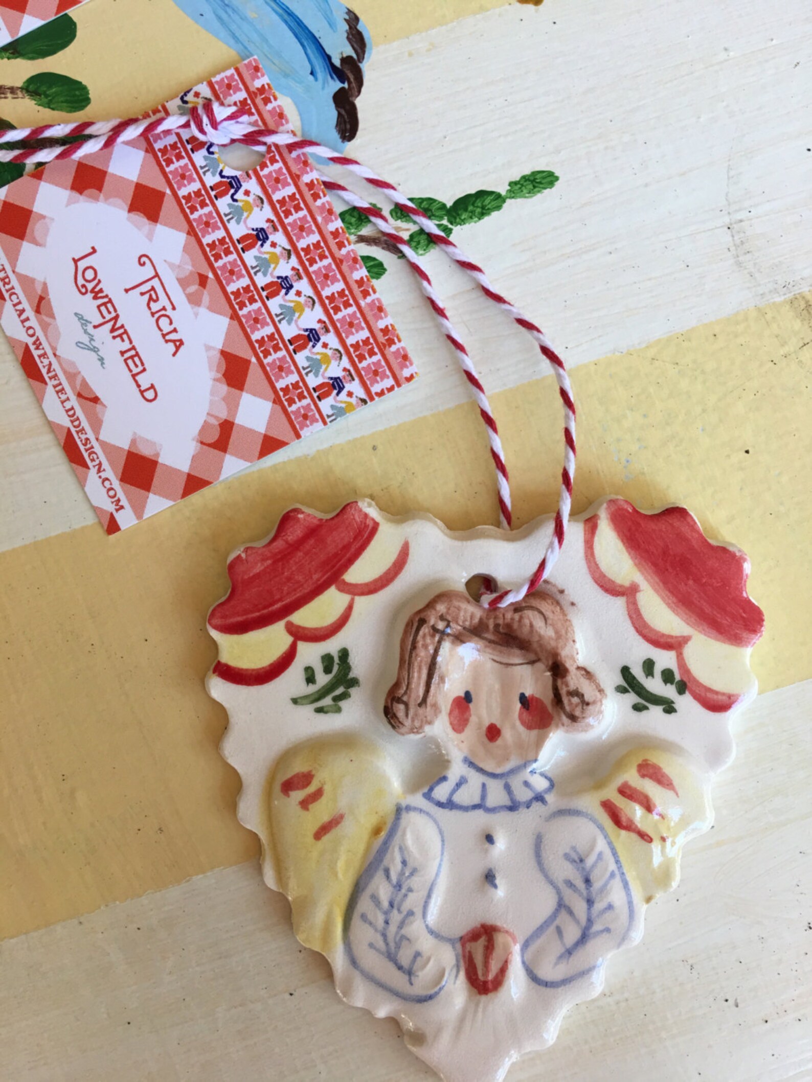 Small Ceramic Angel Ornament - Etsy