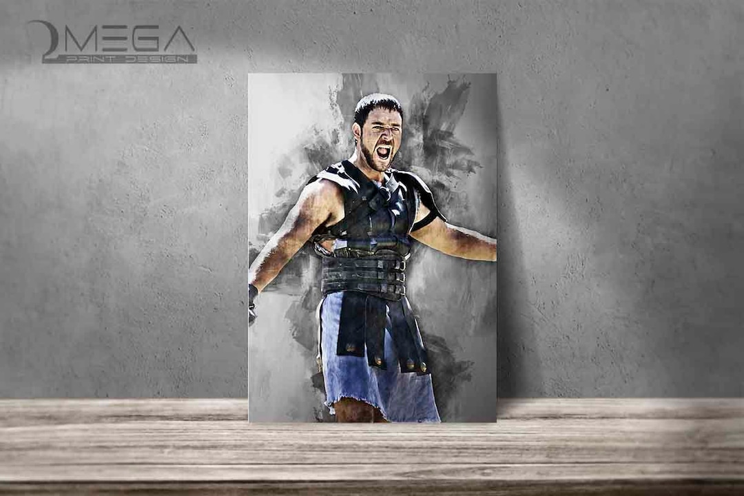 Maximus Poster Russell Crowe Canvas Print, Gladiator Art Print, Wall ...