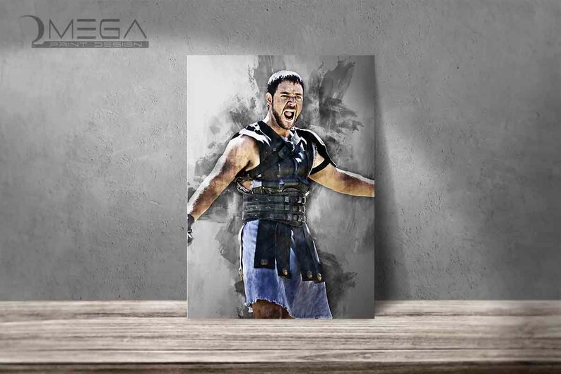 Maximus Poster Russell Crowe Canvas Print, Gladiator Art Print, Wall ...