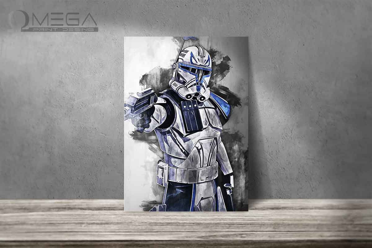 Captain Rex Poster Captain Rex Canvas Print, Art Print, Wall Art, Man ...