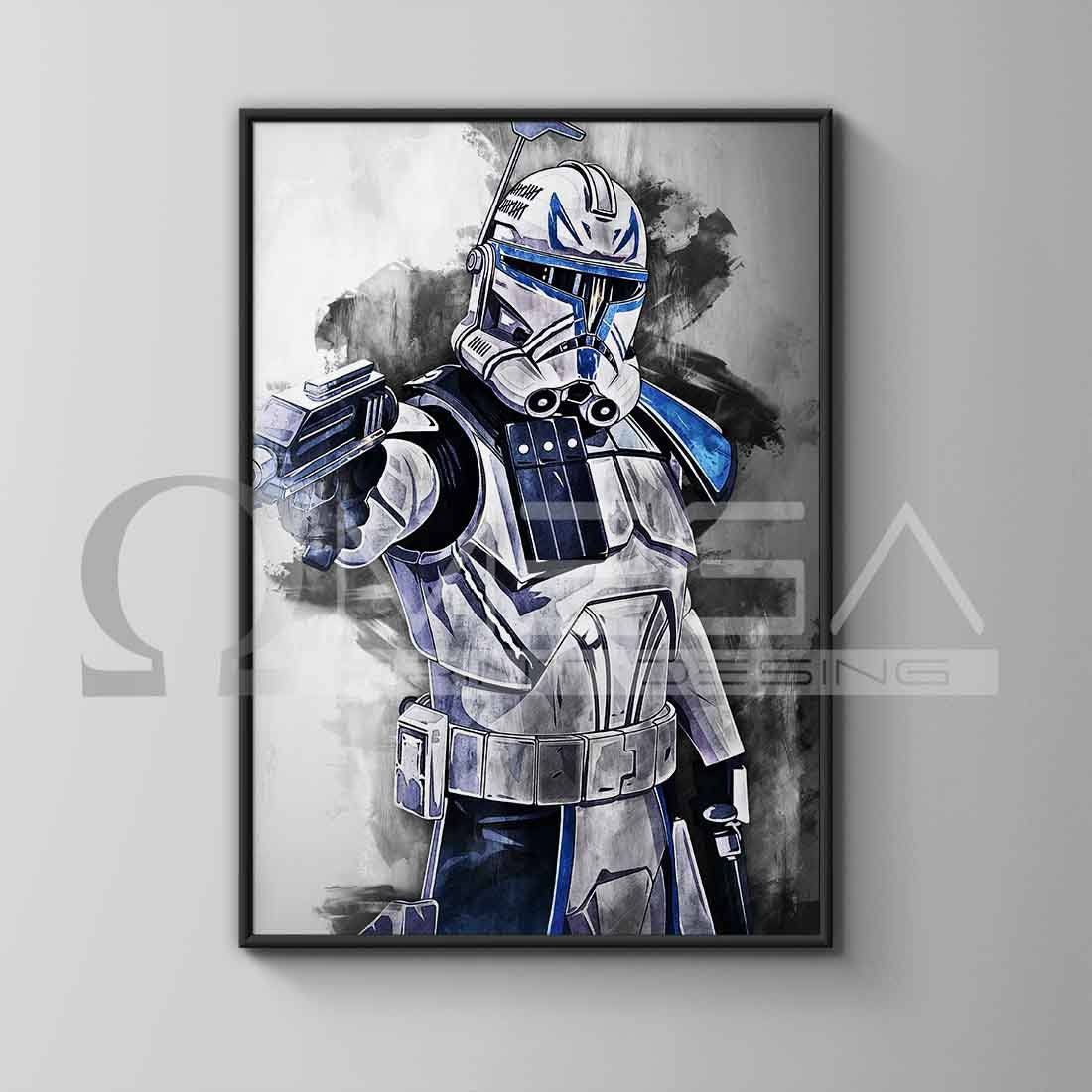 Captain Rex Poster Captain Rex Canvas Print, Art Print, Wall Art, Man ...