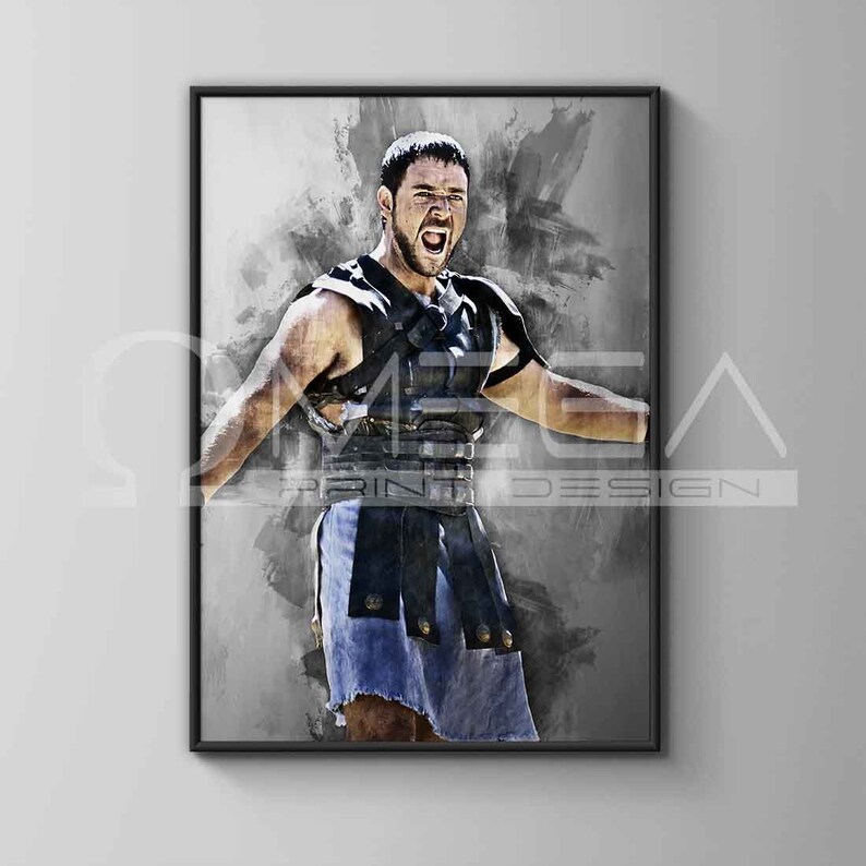 Maximus Poster Russell Crowe Canvas Print, Gladiator Art Print, Wall ...
