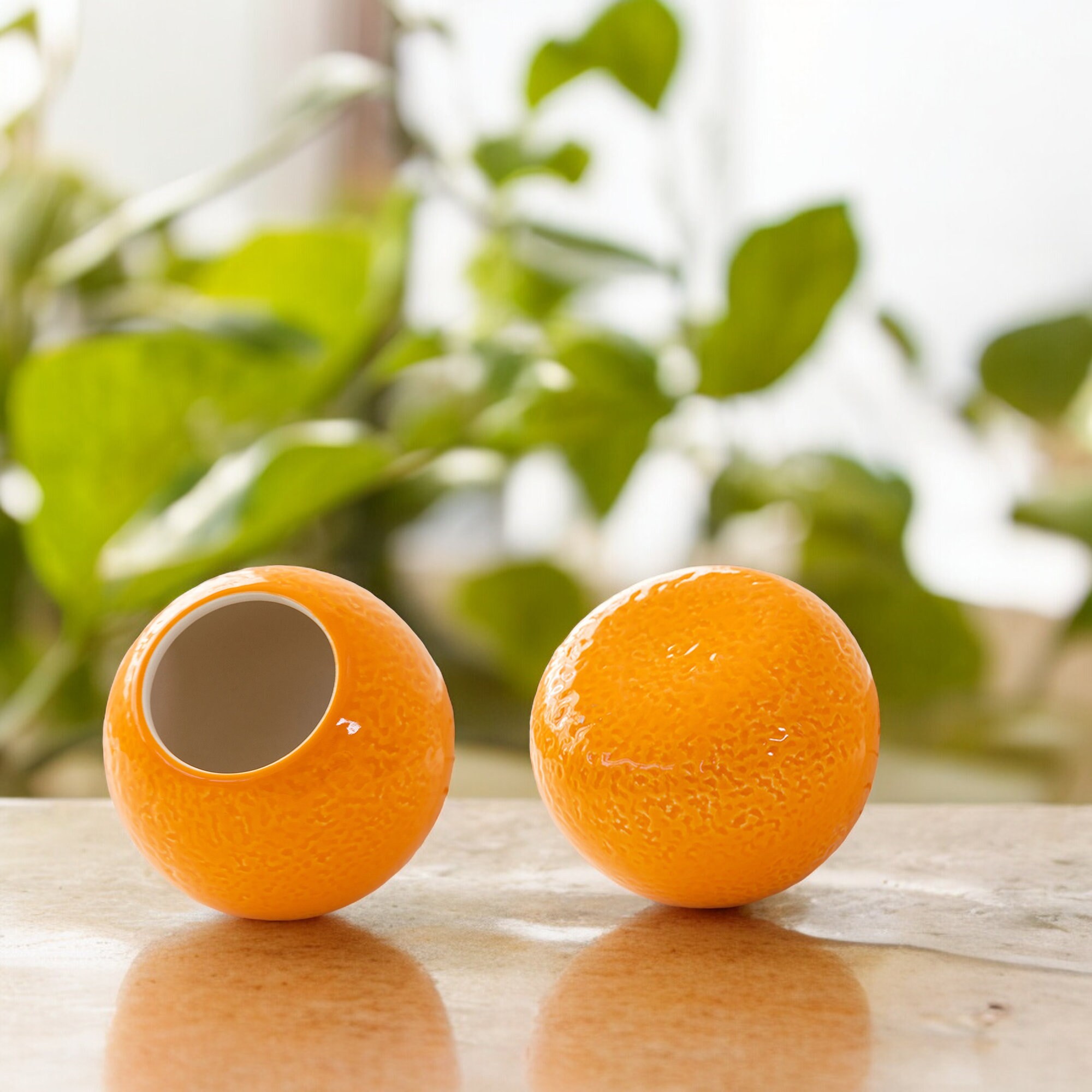Orange Shaped Ceramic Vase Fruit Inspired Home Decoration Small ...