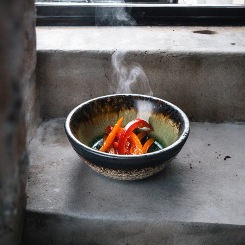 Contemporary Japanese Style Round Porcelain Dip Bowls Ice-cracked Sauce ...