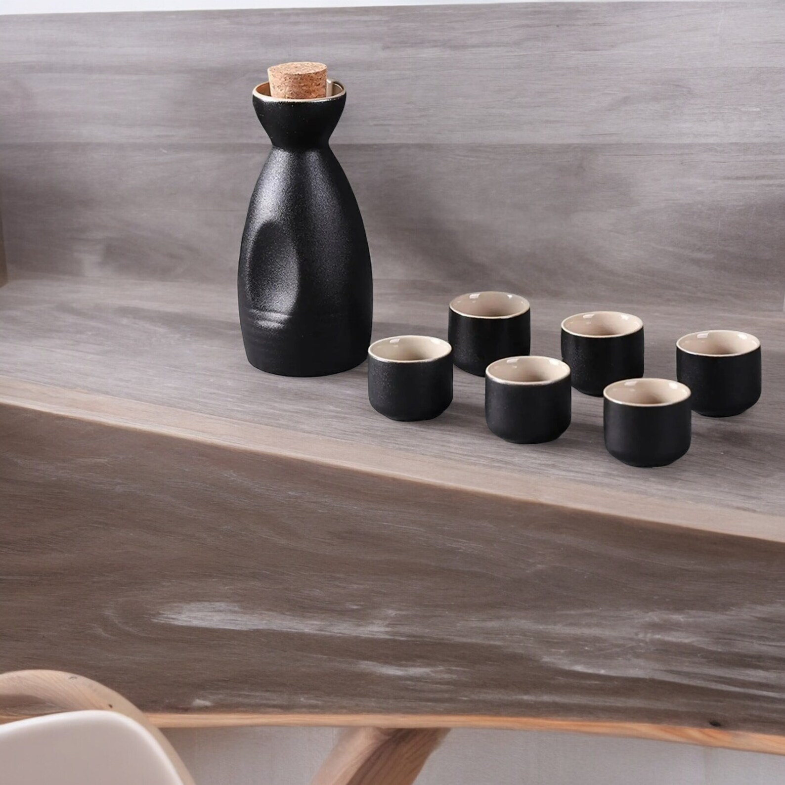 Handmade Japanese Ceramic Sake Set 250 ML Sake Carafe With 25 ML Cups ...