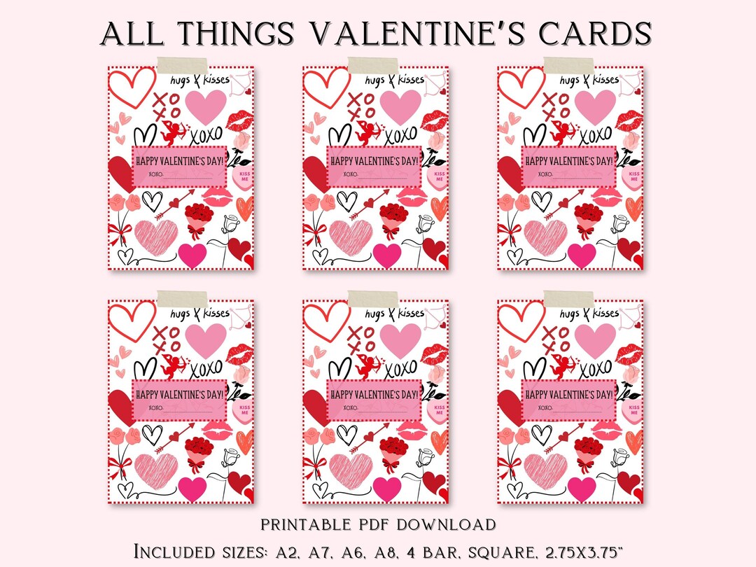 Happy Valentine's Day Printable Cards - All Things Valentine’s Cards ...