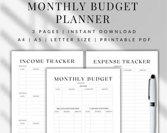Monthly Budget Planner Printable Financial Journal Monthly Budget Sheet ...