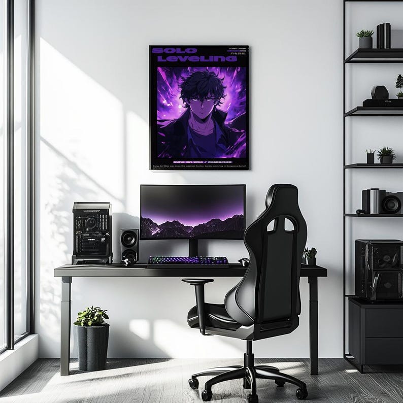 Solo Leveling Poster, Sung Jin-woo Wall Art, Anime Decor, Shadow ...