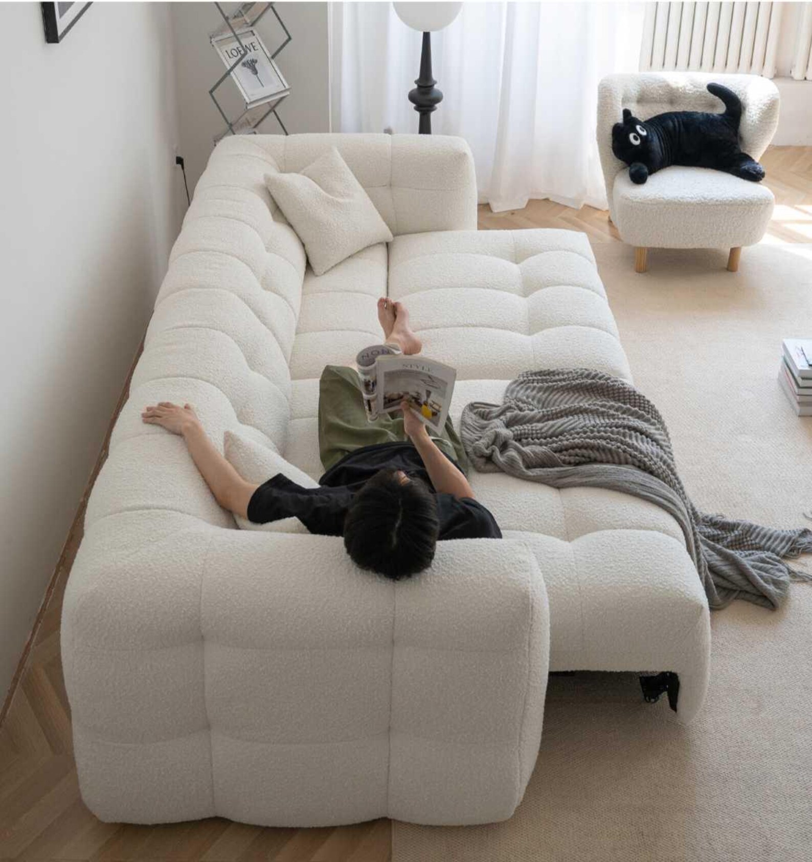 Minimal Electric Extendable Sofa – Luxurious Beige Couch by Salina ...