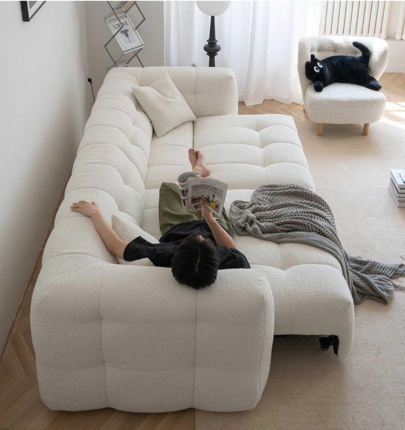 Minimal Electric Extendable Sofa – Luxurious Beige Couch by Salina ...