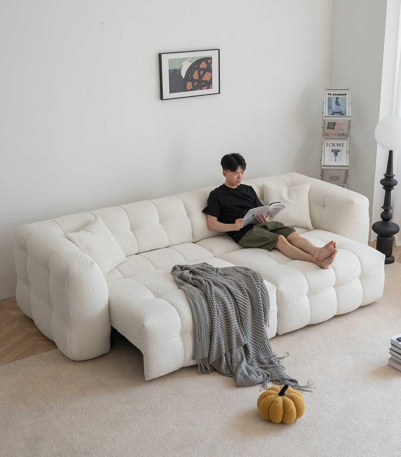 Minimal Electric Extendable Sofa – Luxurious Beige Couch by Salina ...