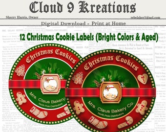 CHRISTMAS Printable Tags Christmas Labels Digital Download - Etsy
