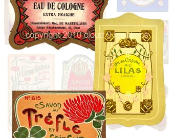 French Perfume & Soap Labels Digital Collage Sheet 1 Junk | Etsy