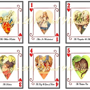 Alice in Wonderland Playing Cards, Alice in Wonderland Cards, Digital ...