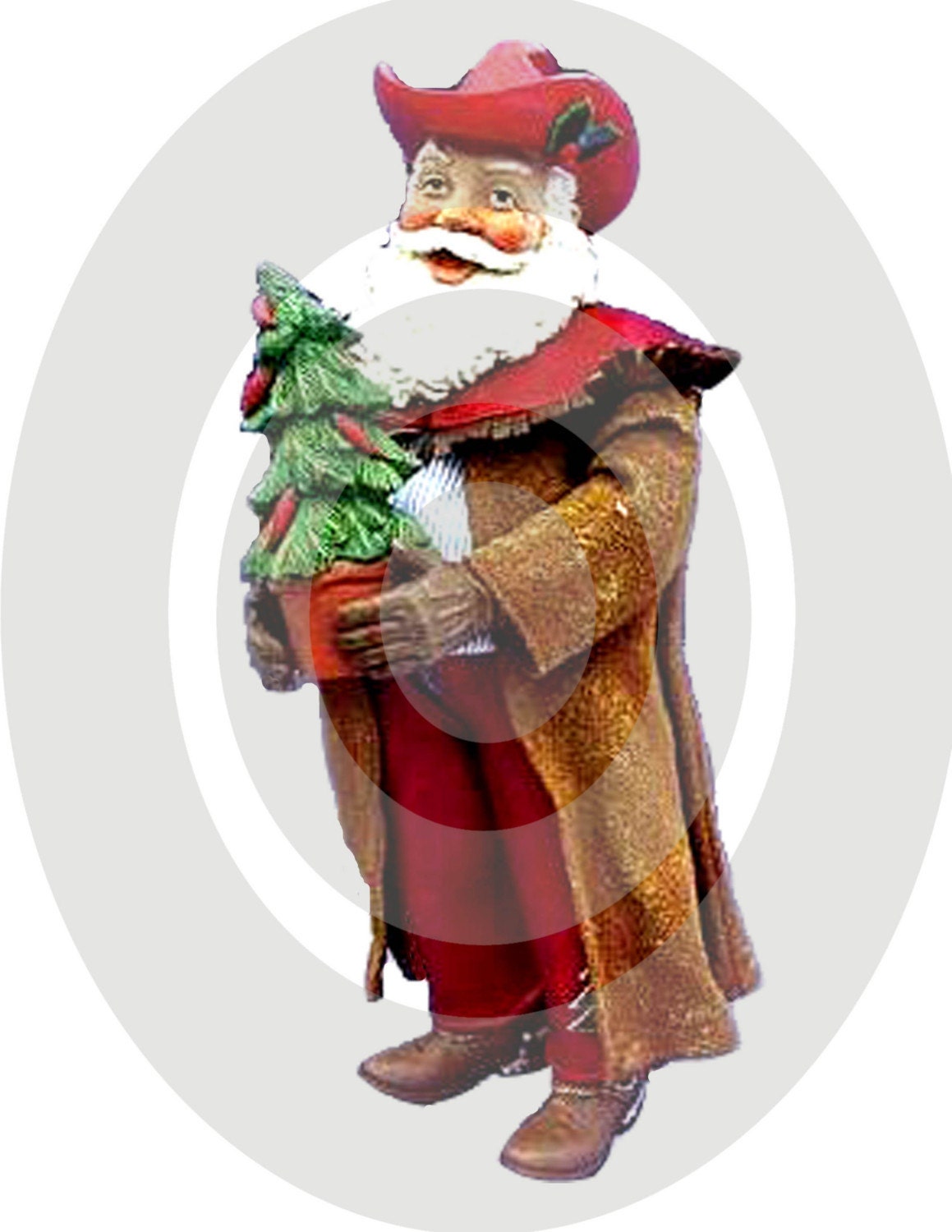 Western...cowboy Santas Digital Collage Sheet Christmas Digital ...