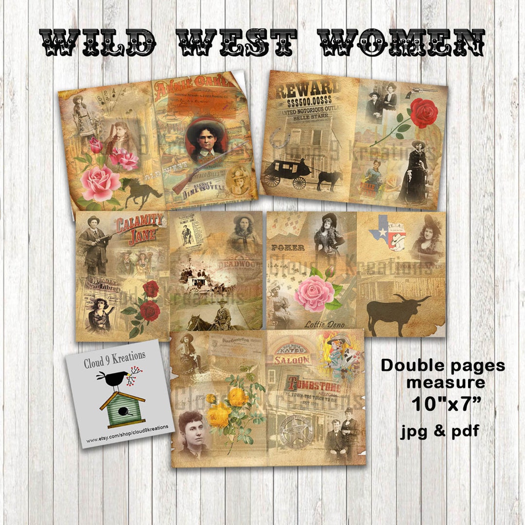 Wild West Women Journal Scrapbook Junk Journal Cowgirl Western ...
