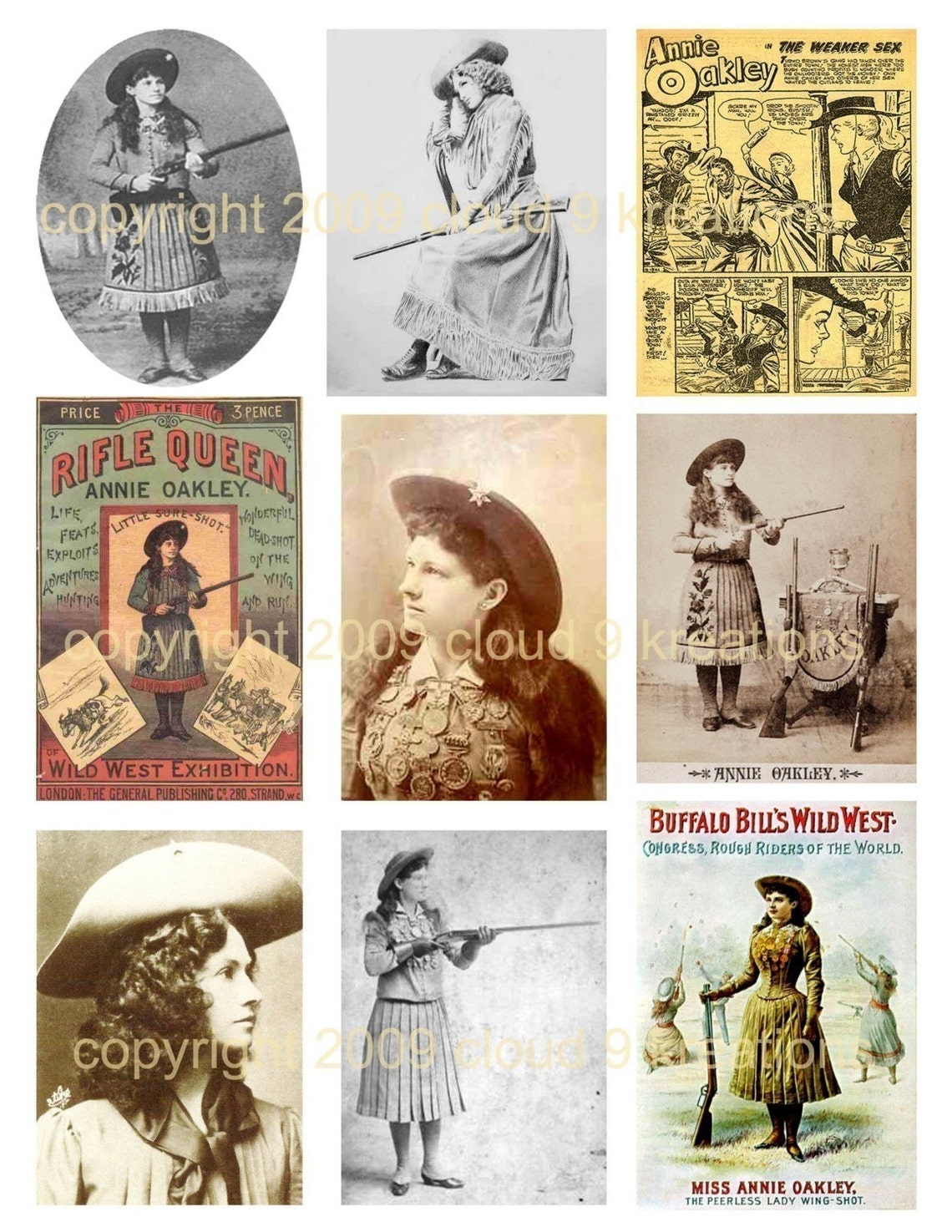 Old West...annie Oakley Digital Collage Sheet 2 - Etsy