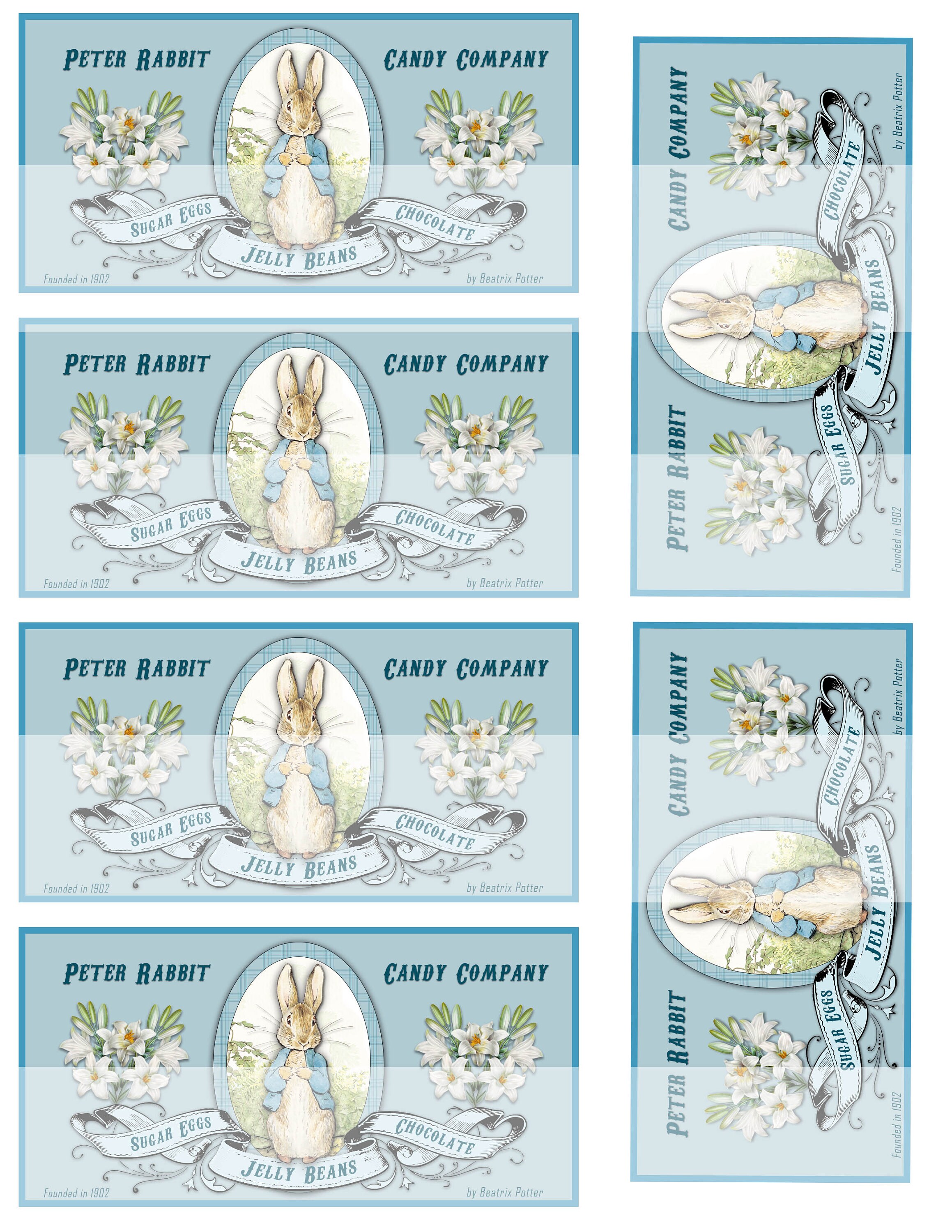 Peter Rabbit Candy Labels Easter Candy Labels Scrabook Printable Easter ...