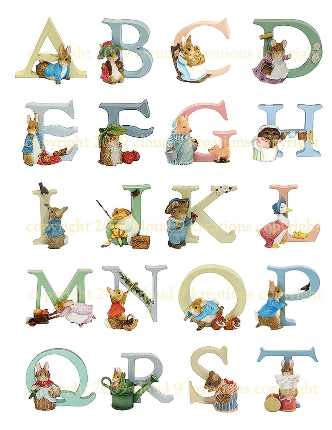 Beatrix Potter Alphabet (2) Digital Collage Sheets, Peter Rabbit - Etsy