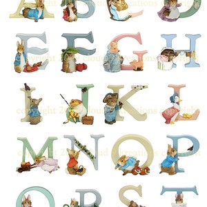 Beatrix Potter Alphabet (2) Digital Collage Sheets, Peter Rabbit - Etsy