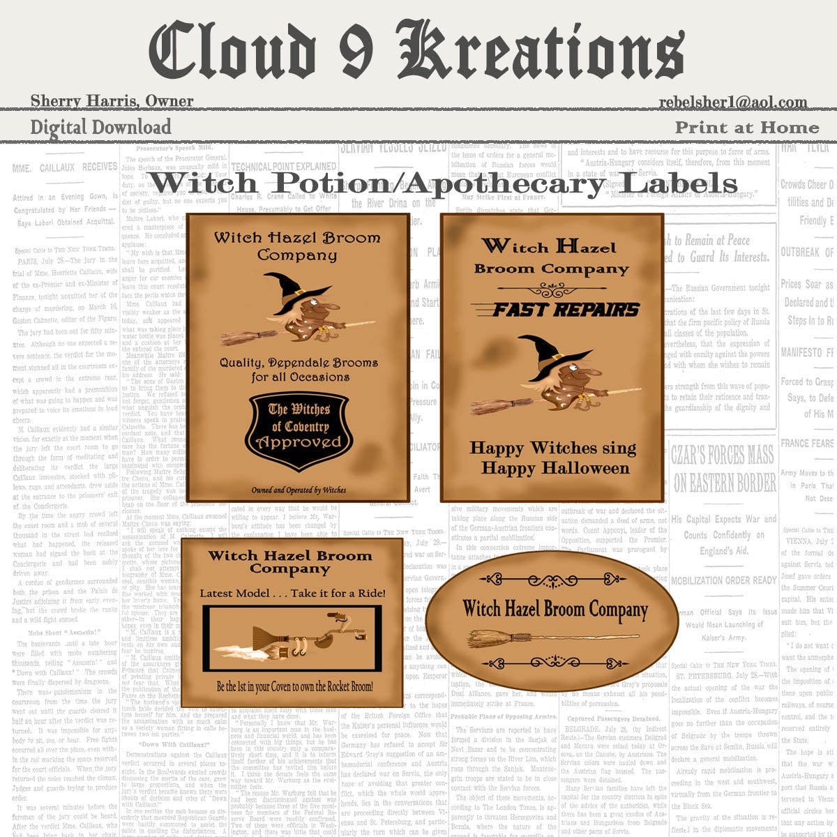 Halloween Witch Potion Bottle Labels, Witch Potion Bottle Labels, Witch ...