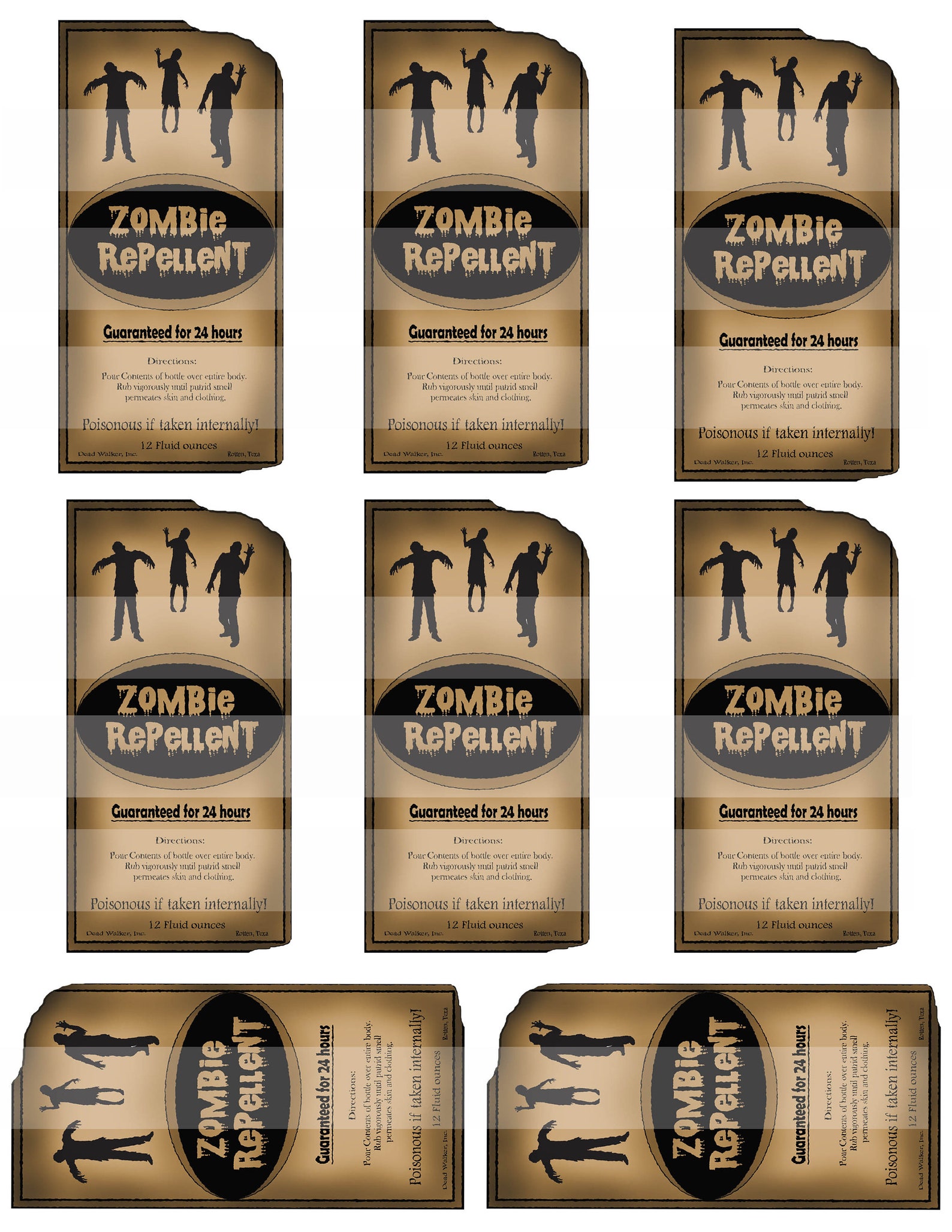 Halloween Zombie Label, Zombie Repellent Label, Halloween Label ...