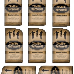 Halloween Zombie Label, Zombie Repellent Label, Halloween Label ...