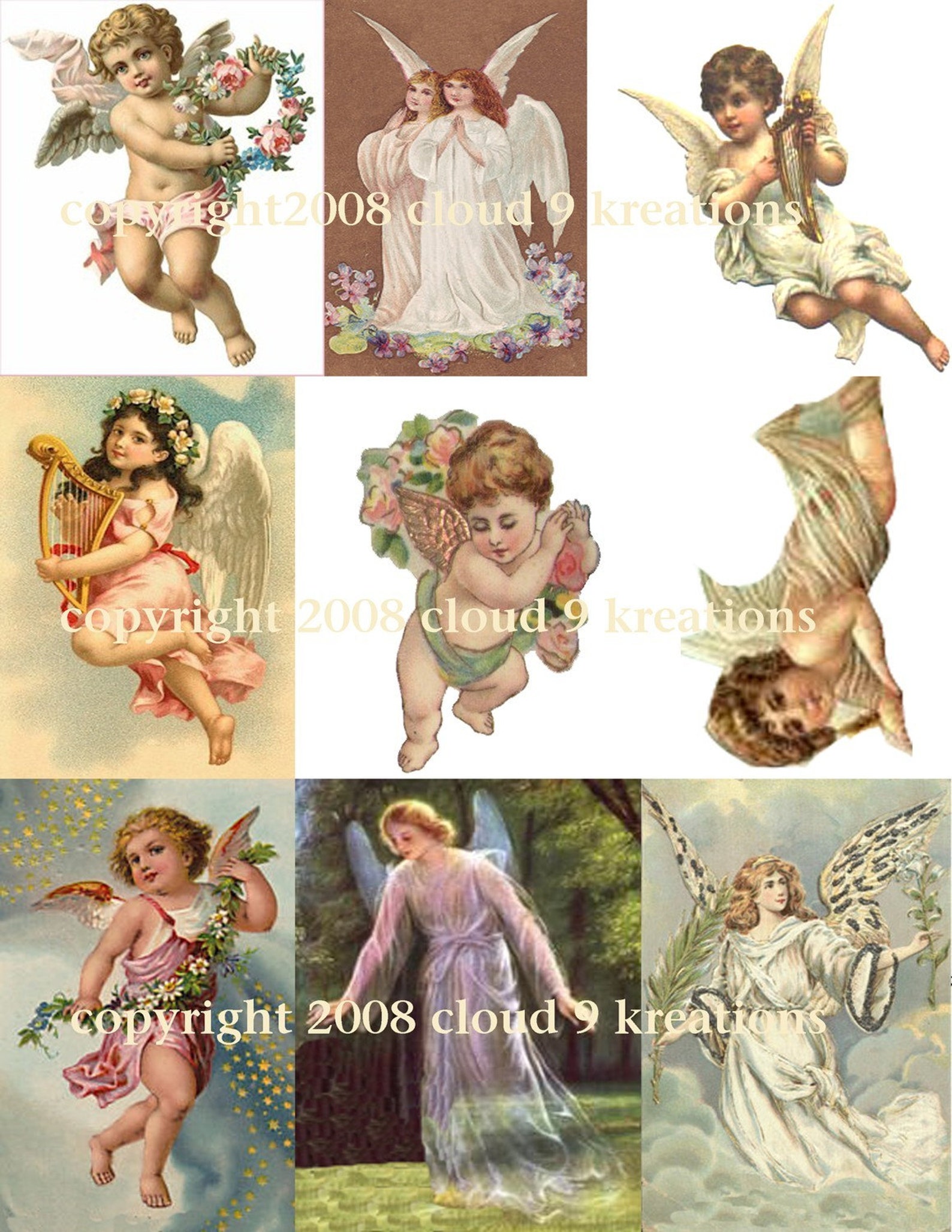 Angels Digital Collage Sheet 1 - Etsy