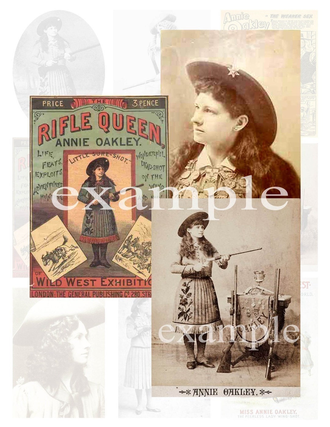 Old West...annie Oakley Digital Collage Sheet 2 - Etsy