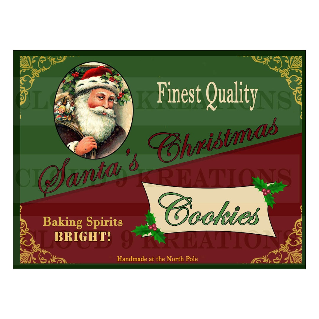 Christmas Cookie Labels, Vintage Christmas Cookie Labels, Cookie Labels ...