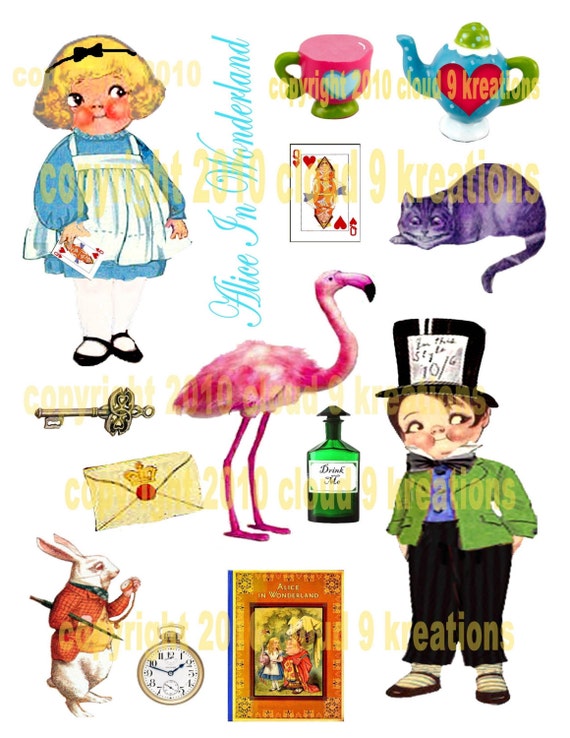 OOAK Alice and Wonderland Dolly Dingle Digital Collage Sheet - Etsy