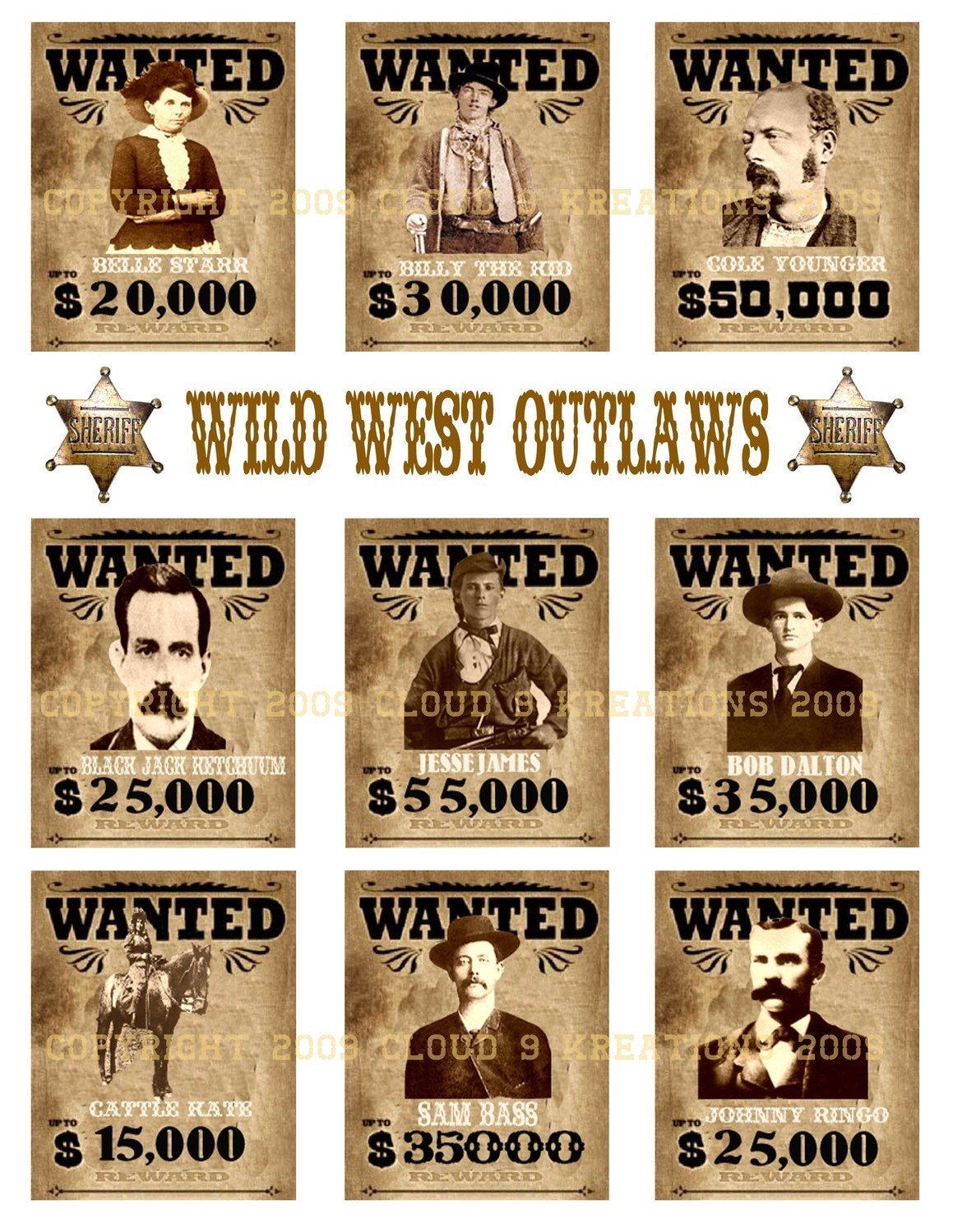 Western Wanted Posters, Western Outlaws, Outlaw Posters, Western ...