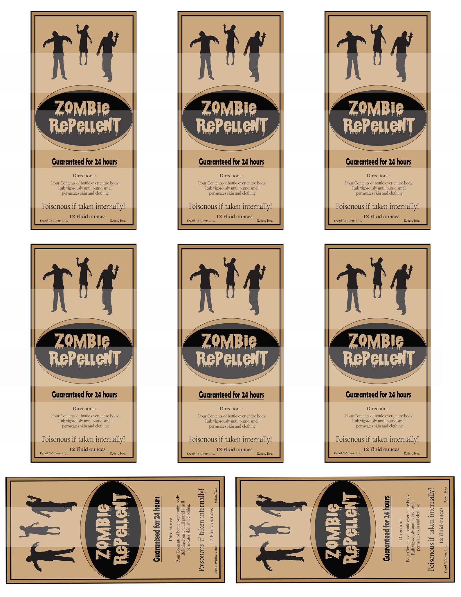 Halloween Zombie Label, Zombie Repellent Label, Halloween Label ...