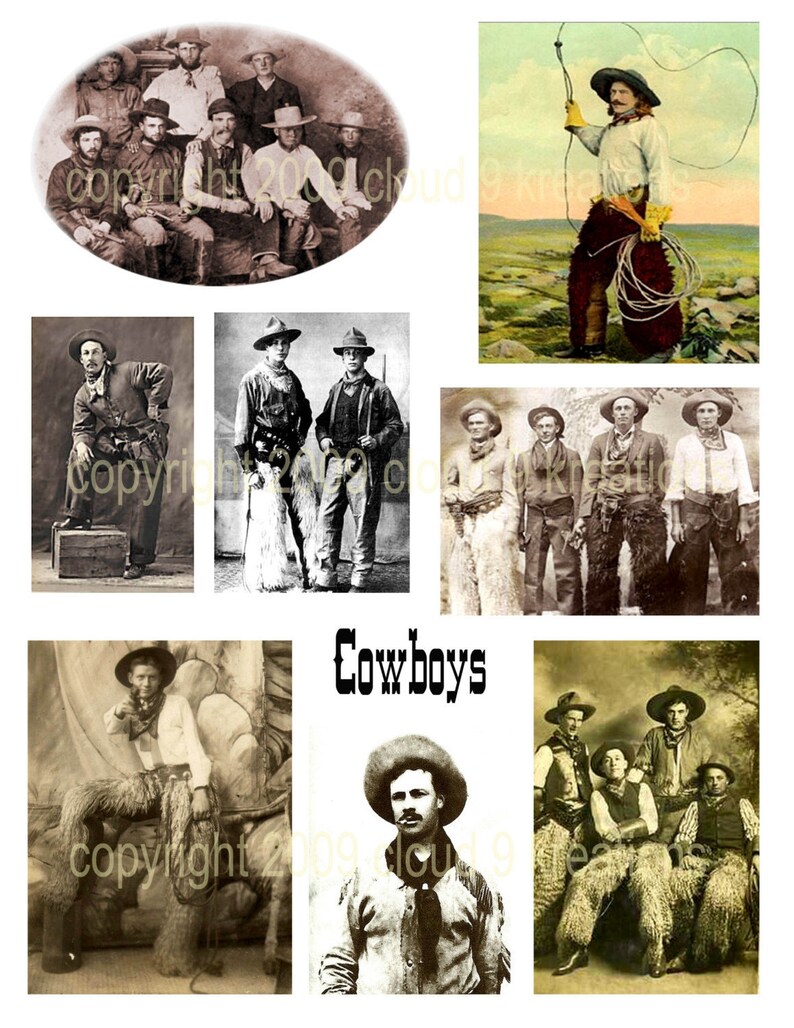 Cowboy...western...digital Collage Sheet 1 - Etsy