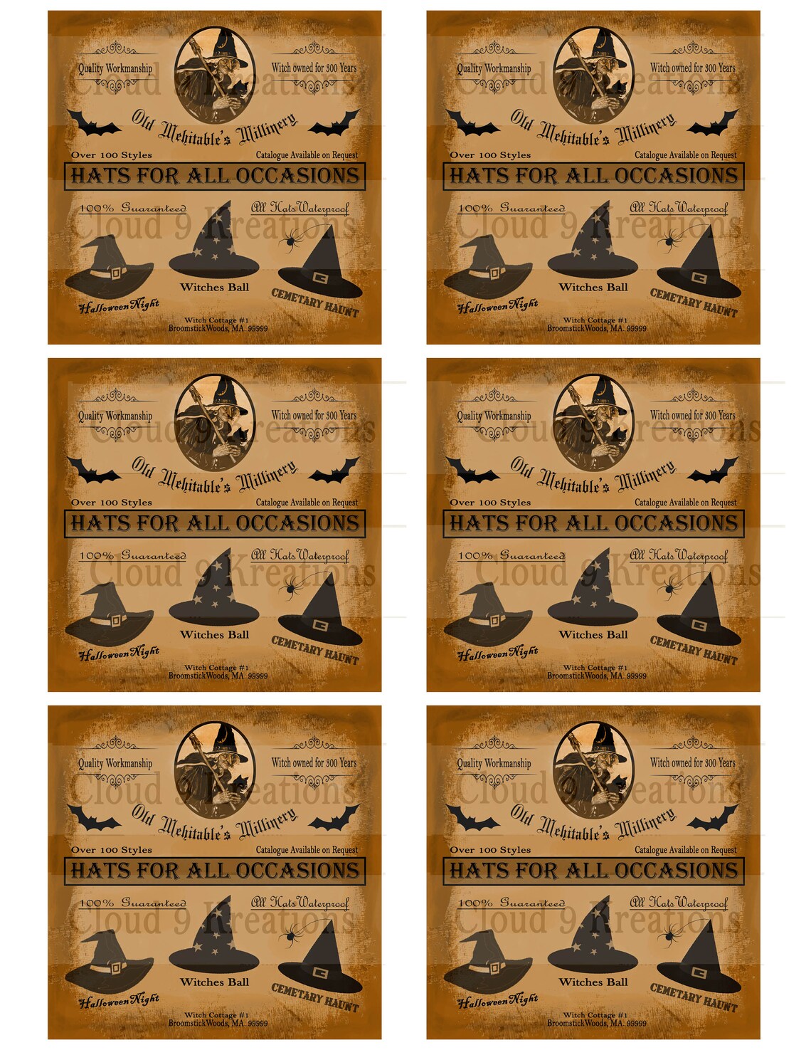 Halloween Witch Labels Halloween Apothecary Labels Halloween - Etsy