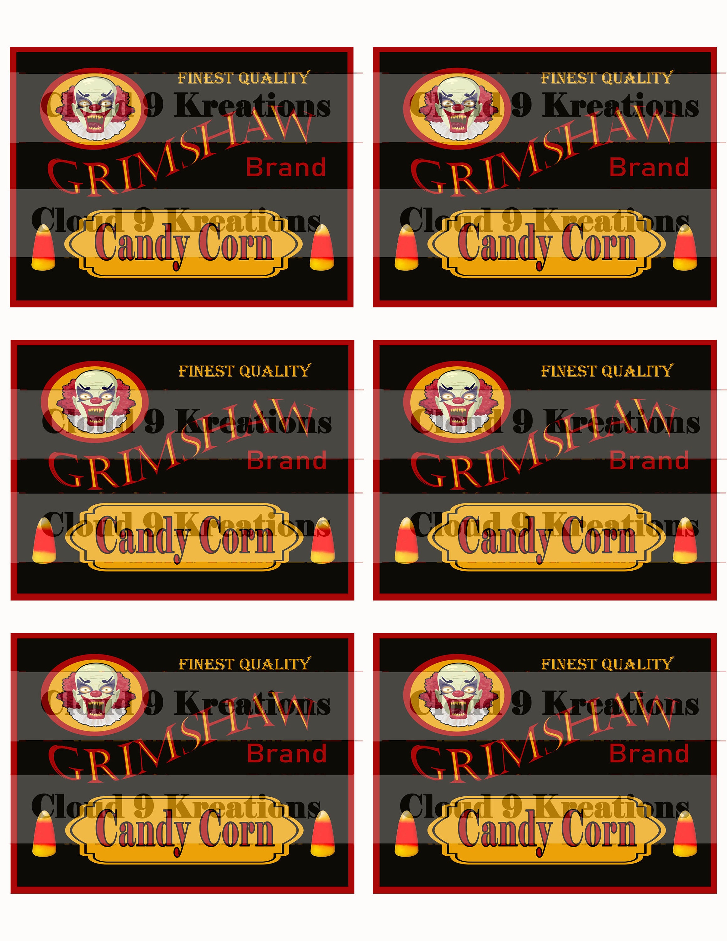 Halloween Candy Corn Labels, Halloween Carnevil Candy Corn Labels ...