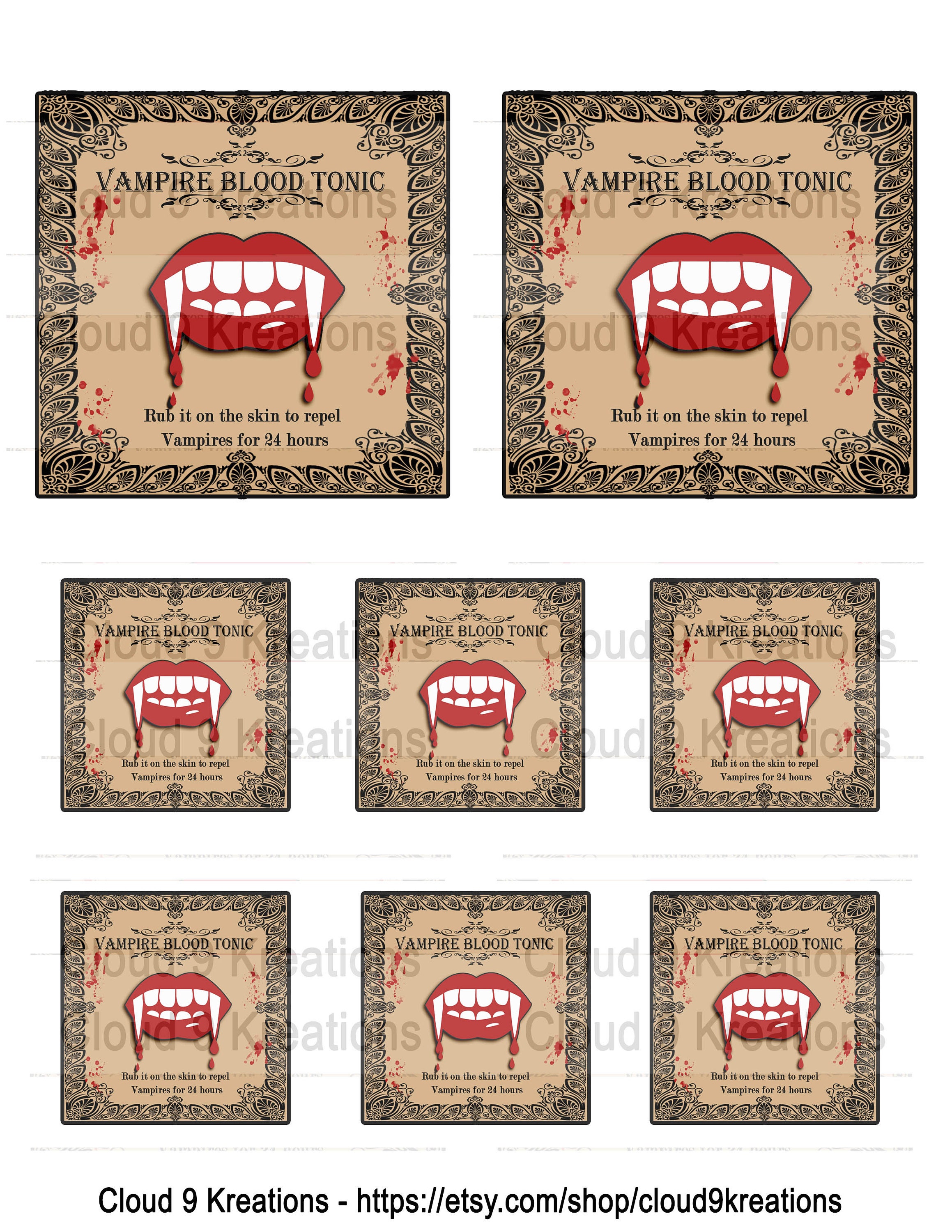 Halloween Apothecary Labels, Halloween Potion Labels, Vampire ...
