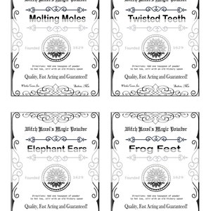 Halloween Apothecary Bottle Labels, Halloween Potion Bottle Labels ...