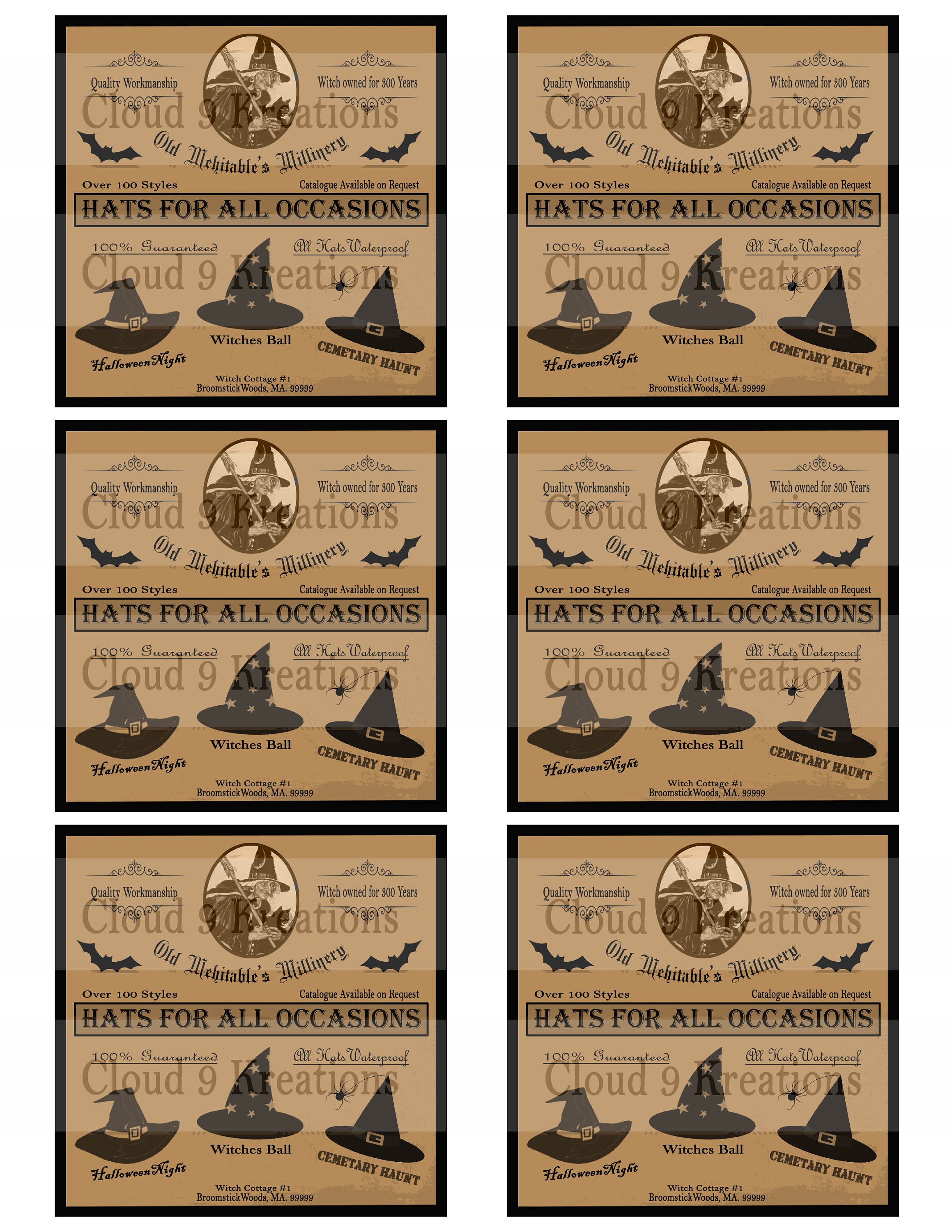 Halloween Witch Labels Halloween Apothecary Labels Halloween - Etsy