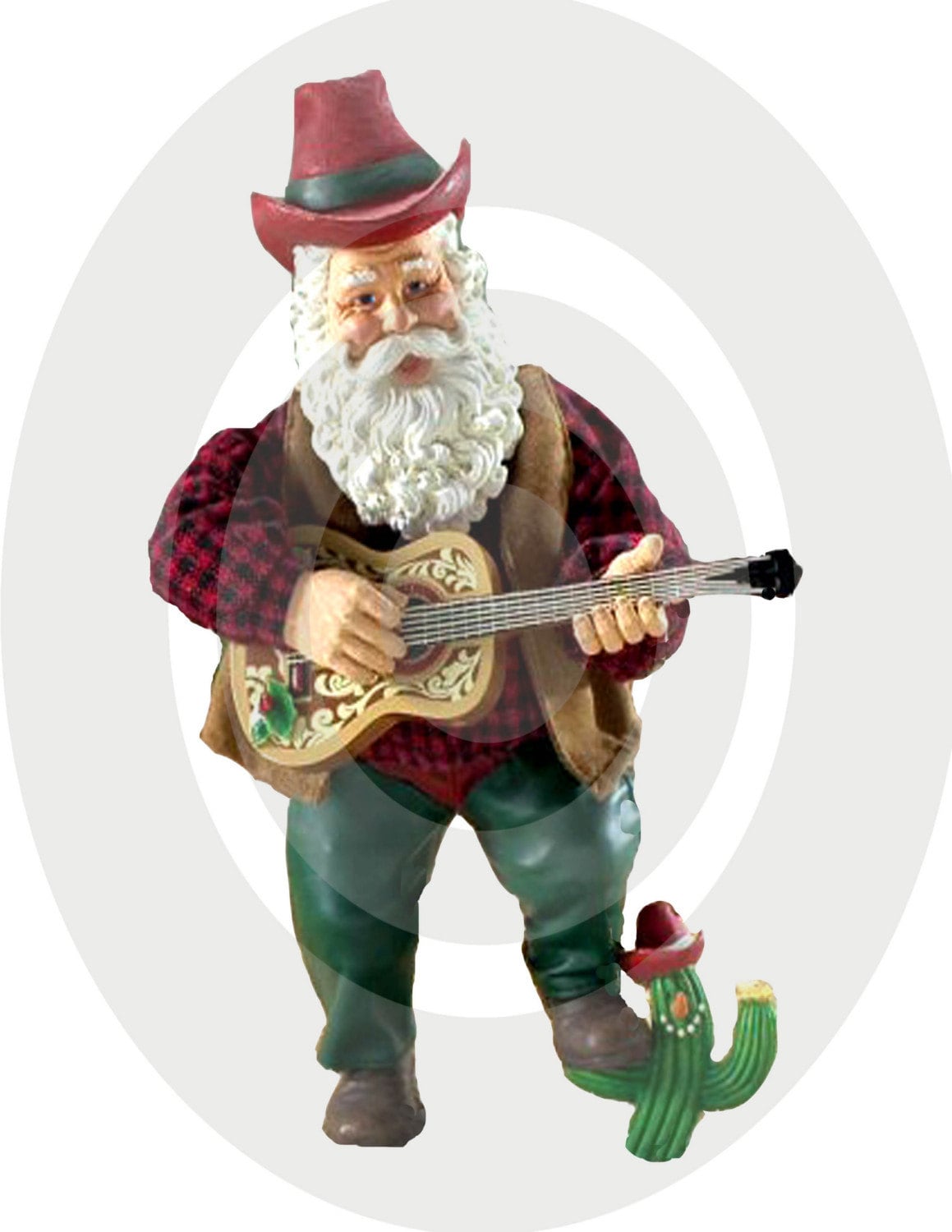 Western...cowboy Santas Digital Collage Sheet Christmas Digital ...