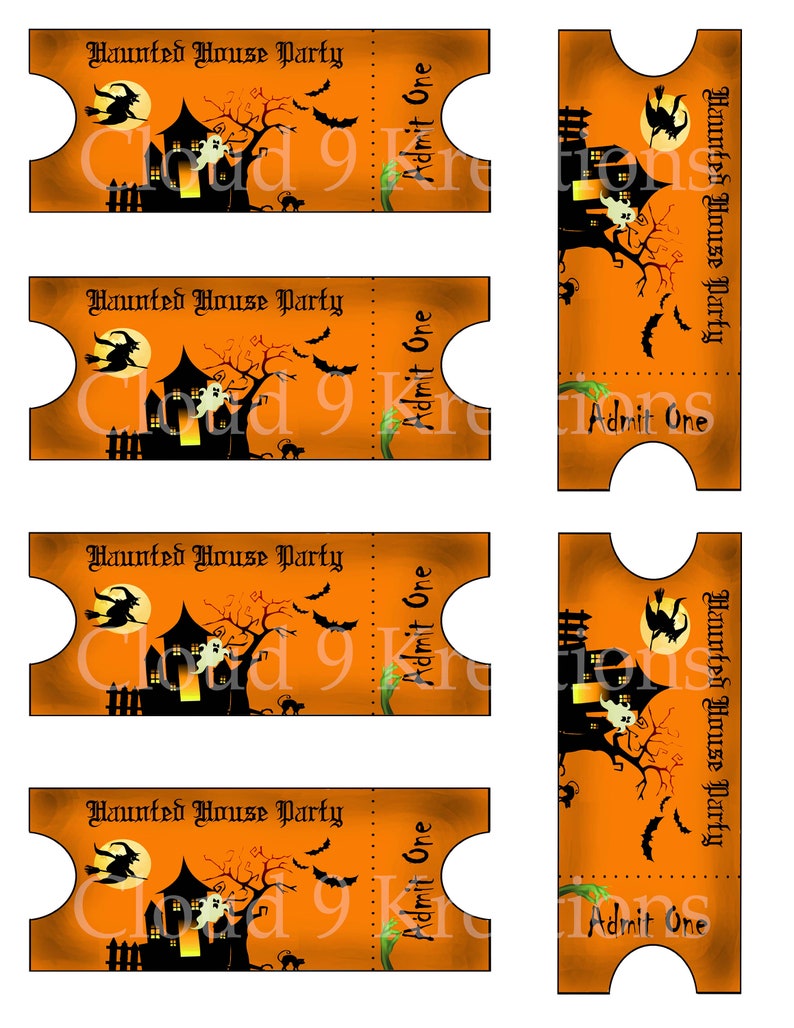 Halloween Haunted House Party Ticket Halloween Haunted House - Etsy