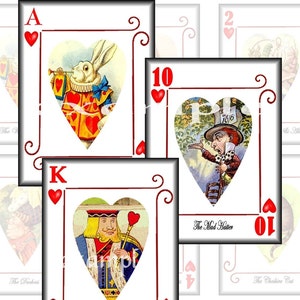 Alice in Wonderland Playing Cards, Alice in Wonderland Cards, Digital ...