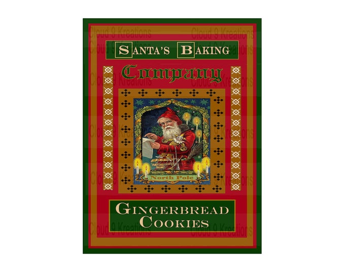 Christmas Gingerbread Cookie Labels, Digital Download, Printable ...