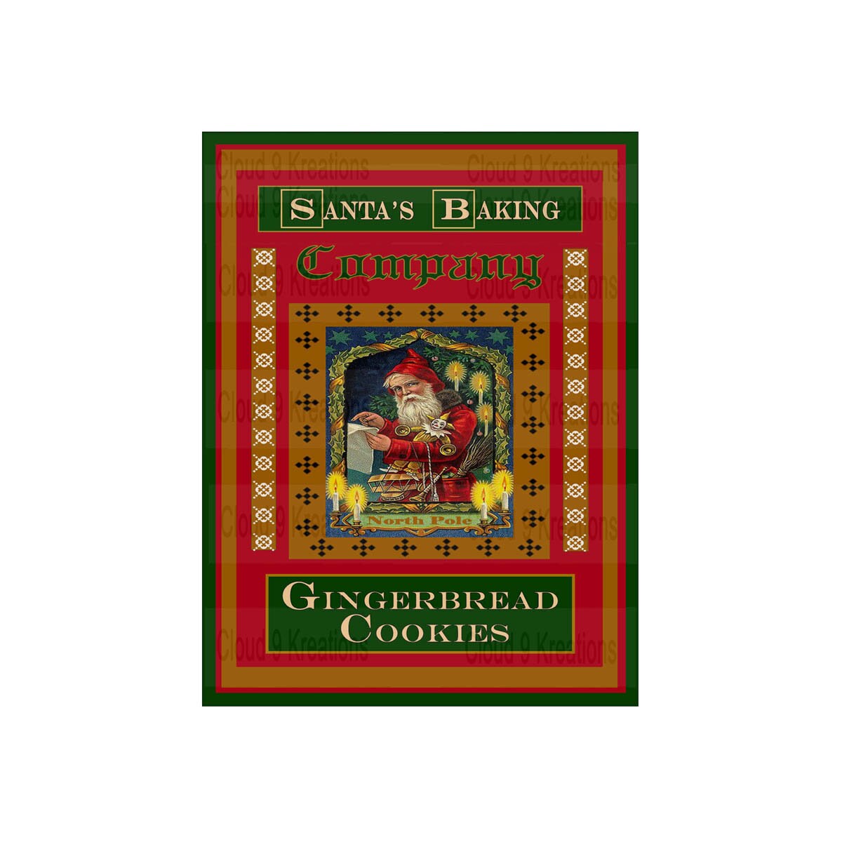 Christmas Gingerbread Cookie Labels, Gingerbread Cookie Labels, Vintage ...