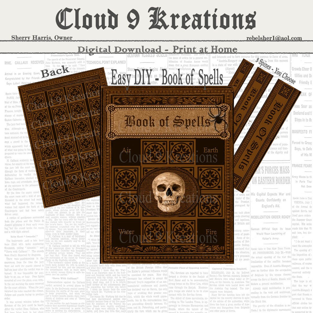 Halloween Spell Book Cover, Spell Book, Spell Book Cover, - Etsy