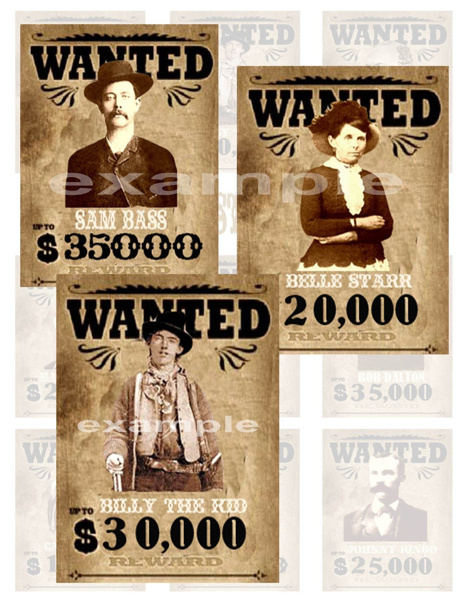 Western Wanted Posters, Western Outlaws, Outlaw Posters, Western ...